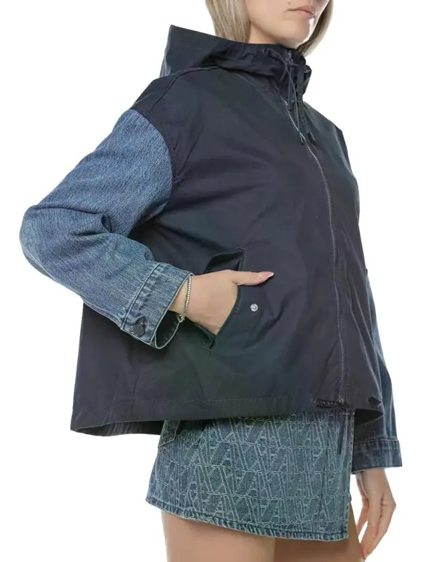 Armani Exchange Panelled Hooded Jacket - Blue
