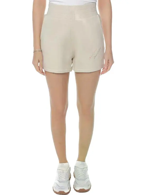 Armani Exchange Logo Embroidered Elasticated Shorts - Neutrals
