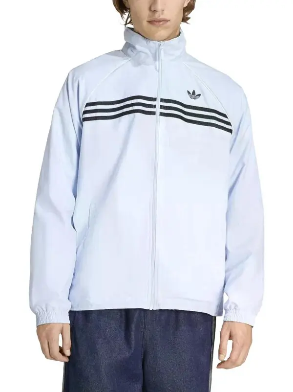 Adidas Track Jacket With Horizontal Stripes - Blue