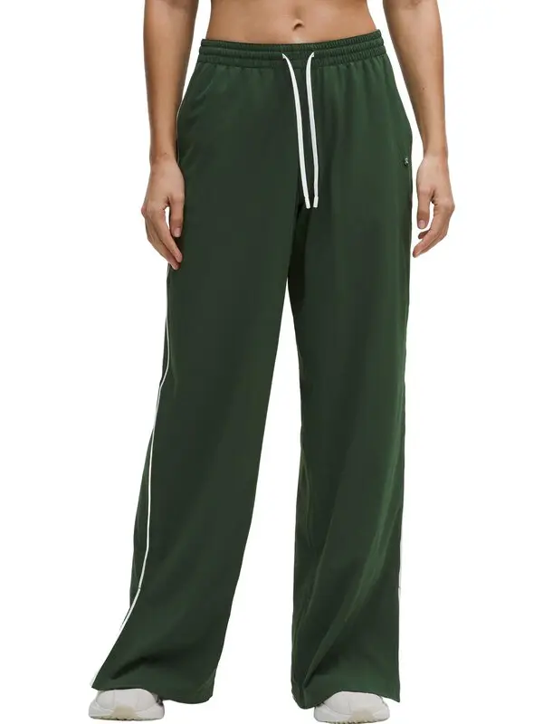 Lululemon Court Rival Wide-leg Track Pant - Ivy Grove/white