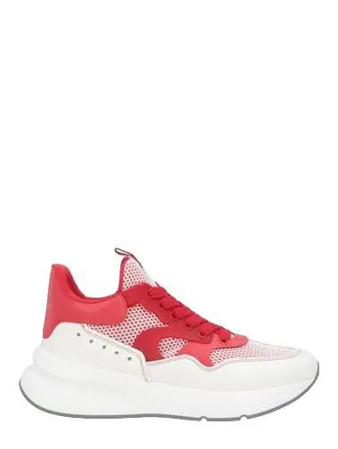Alexander McQueen Pebbled Leather And Mesh Chunky Sneakers - Red