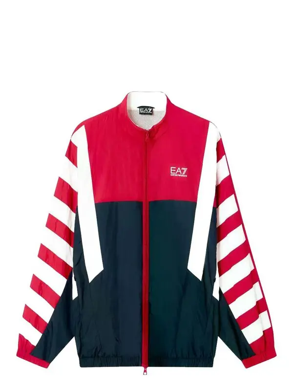 EA7 Striped Sleeve Panelled Jacket - Blue