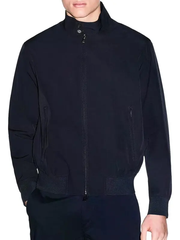 Armani Exchange Zip-up High-neck Jacket - Blue