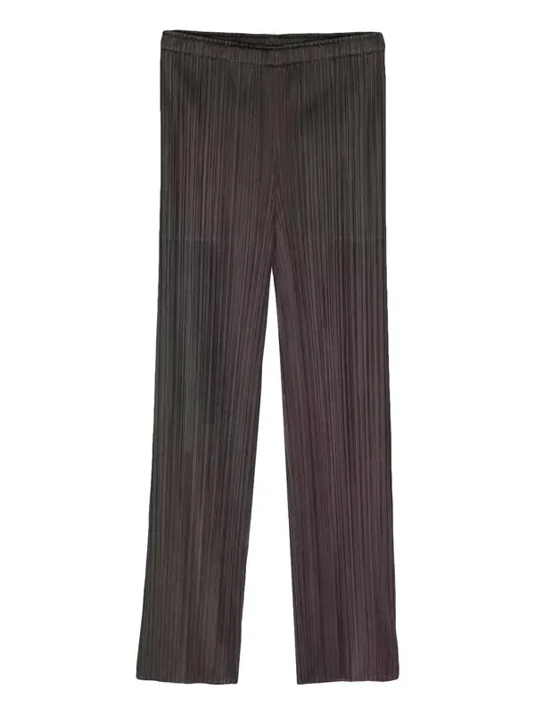 Issey Miyake January Plissé Straight-leg Trousers - Grey