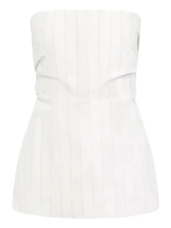 ST. AGNI Strapless Pinstriped Top - Neutrals