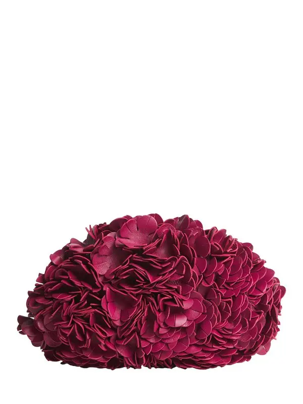 Chloé Leather Floral Plissé Shoulder Bag - Pink