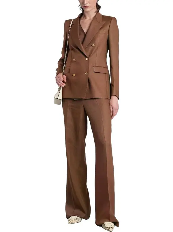 Tagliatore Double-breasted Peaked-lapel Suit - Brown