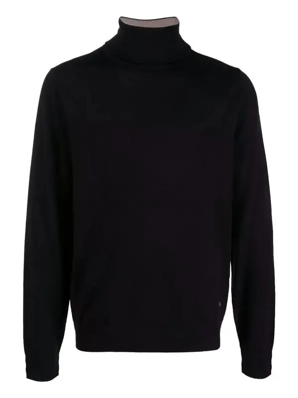 Paul Smith Merino Wool Roll Neck Jumper - Blue
