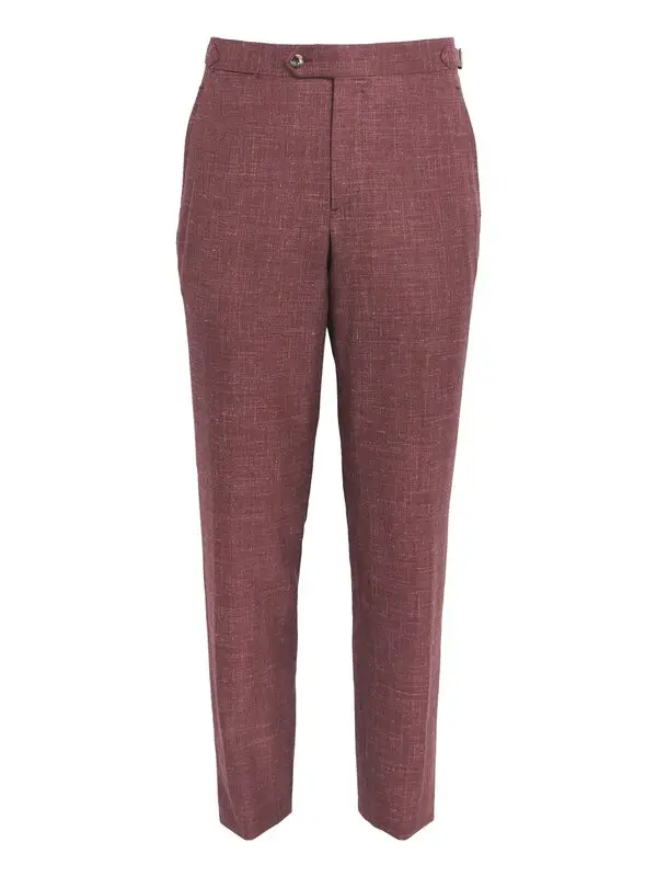 Isaia Wool-cashmere-silk-linen Sanita Trousers - Red
