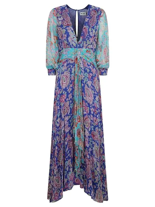 Rixo Meera Paisley-print Floral-print Dress - Purple