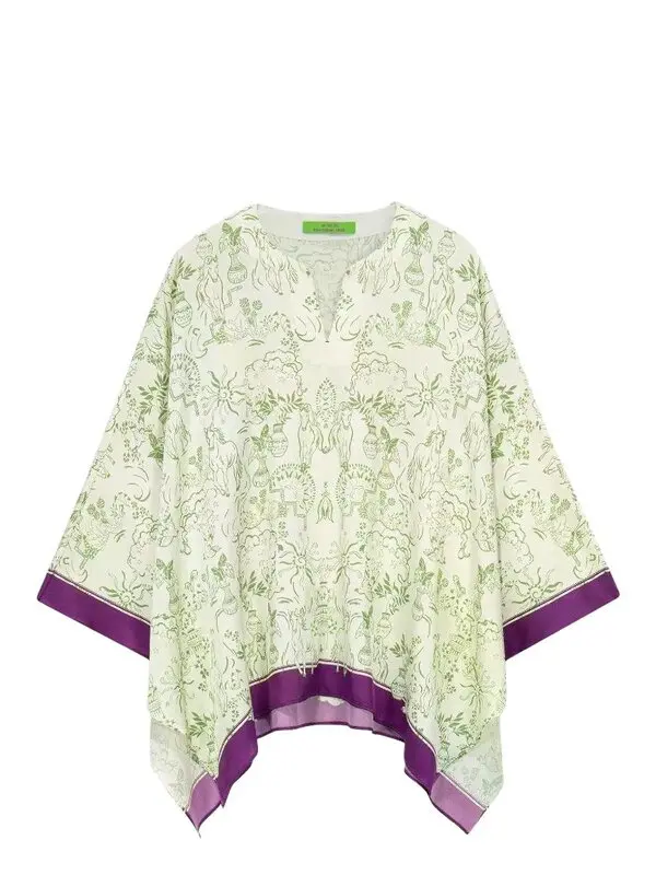 Shanghai Tang Graphic Print Tunic - Neutrals