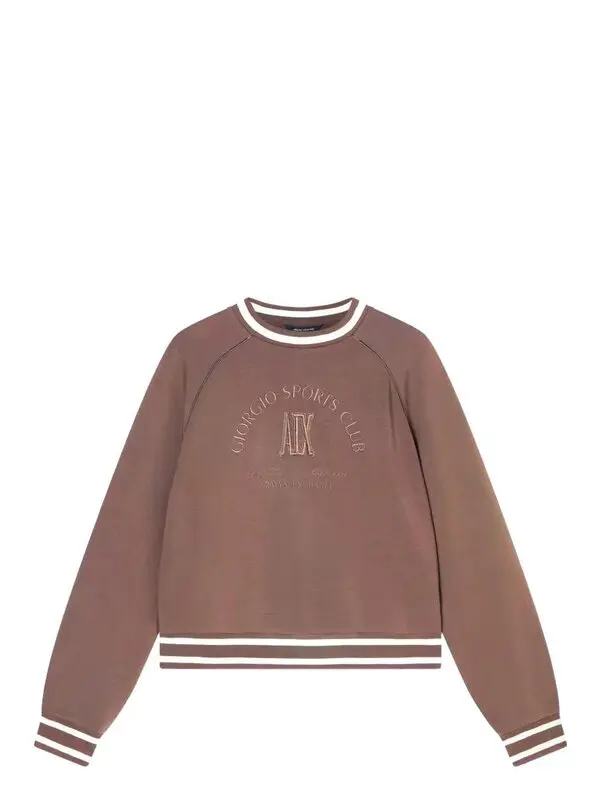 Armani Exchange Embroidered Logo Sweater - Brown
