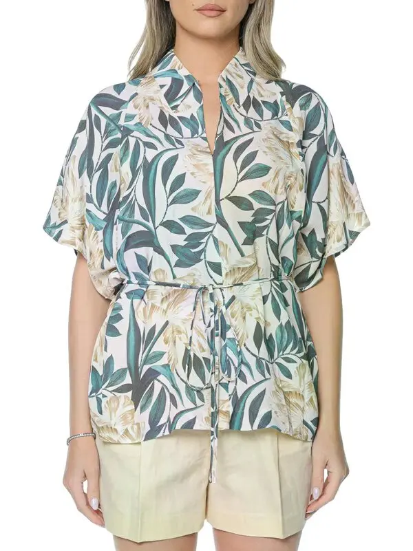 Ted Baker London Gehmma Printed Tie-detail Blouse - Neutrals