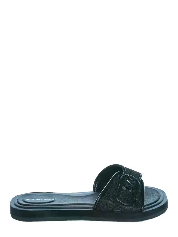 Michael Kors Glitter Logo Slides - Black