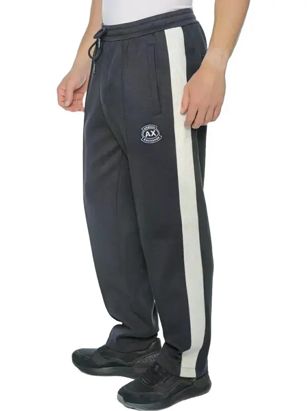 Armani Exchange Logo-patch Side-stripe Track Pants - Blue