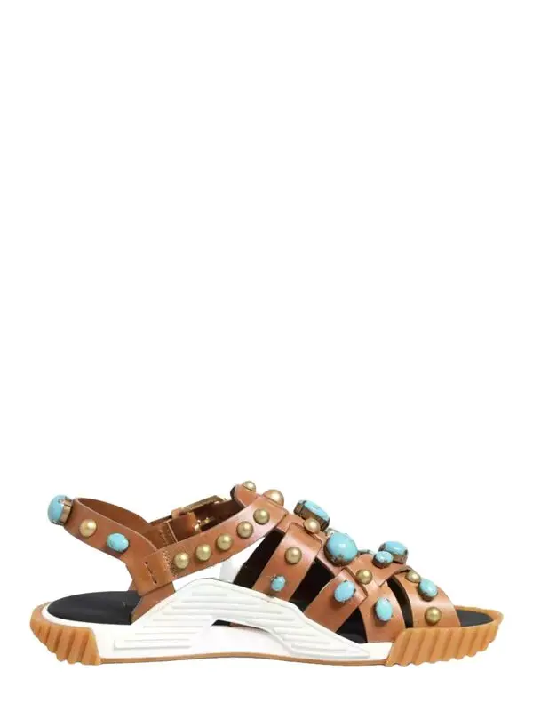Dolce & Gabbana Embellished Slingback Sandals - Brown