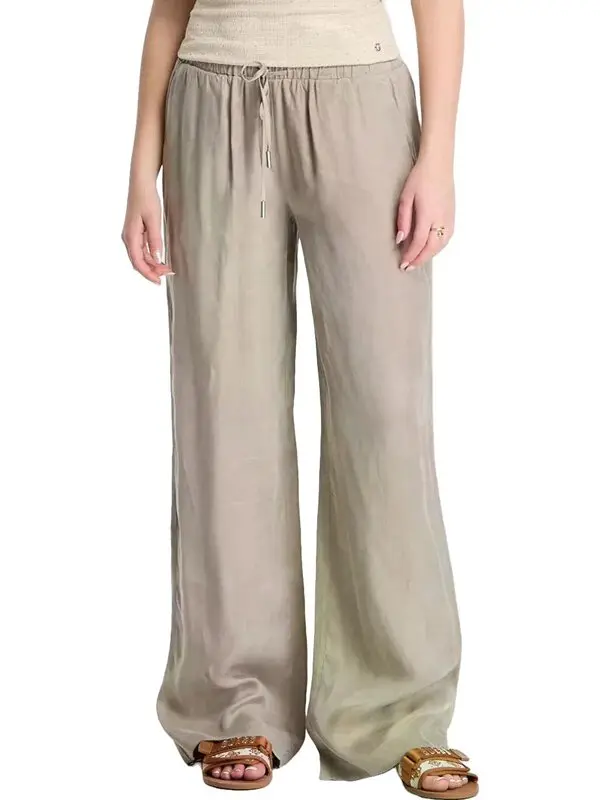 Guess Drawstring Waist Wide-leg Trousers - Neutrals