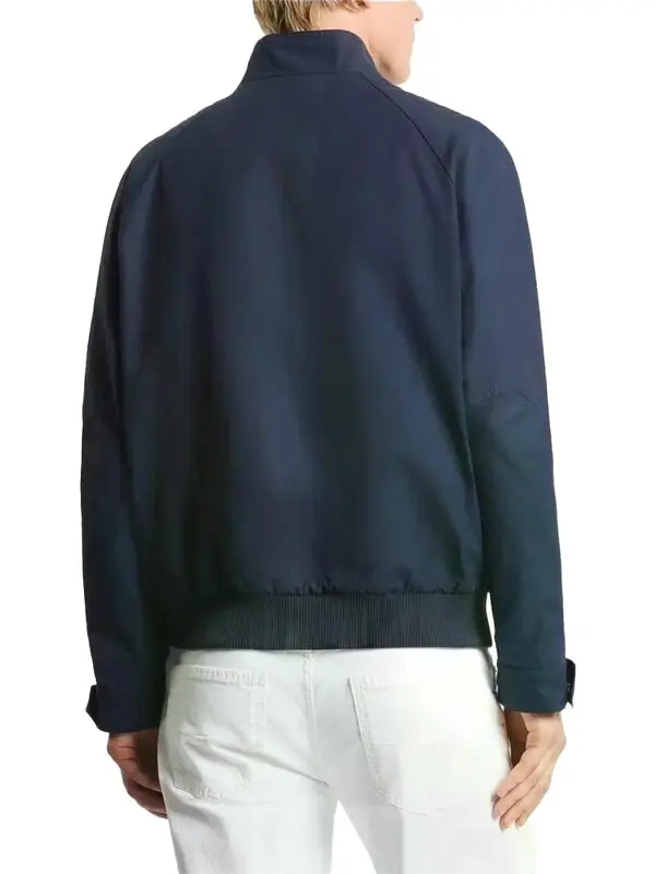 FAY Ribbed-trim Zip-up Jacket - Blue