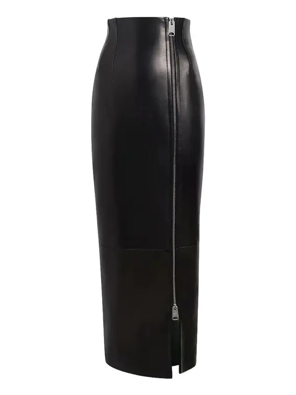 Khaite Gres Skirt In Leather - Black