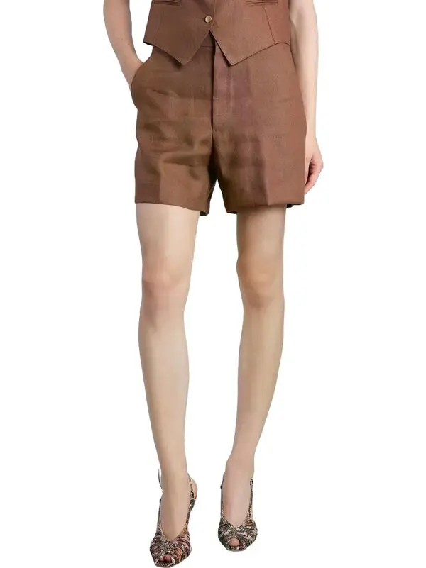 Tagliatore B-belle Tailored Shorts - Brown