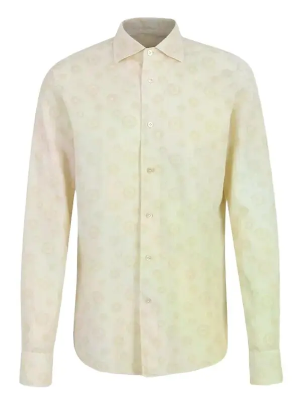 VINCENZO DI RUGGIERO Floral-jacquard Long-sleeve Shirt - Neutrals