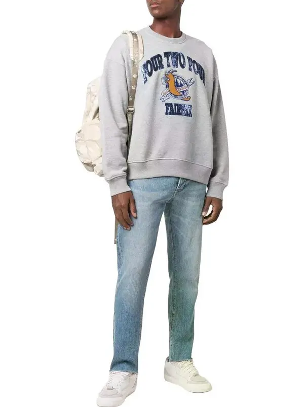 424 Embroidered Varsity-style Sweatshirt - Grey