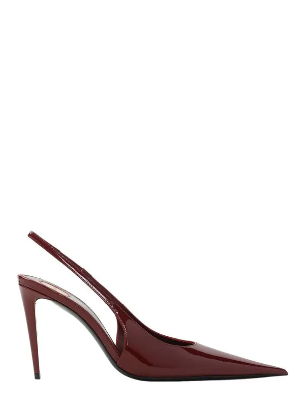 Saint Laurent Guermantes Pointed Slingback Pumps - Red