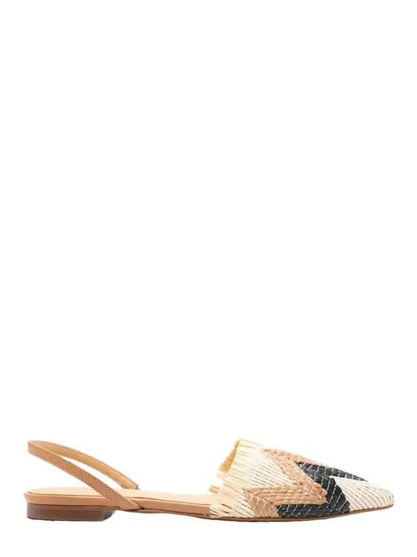CastaÑer Woven Raffia Slingback Ballet Flats - Neutrals