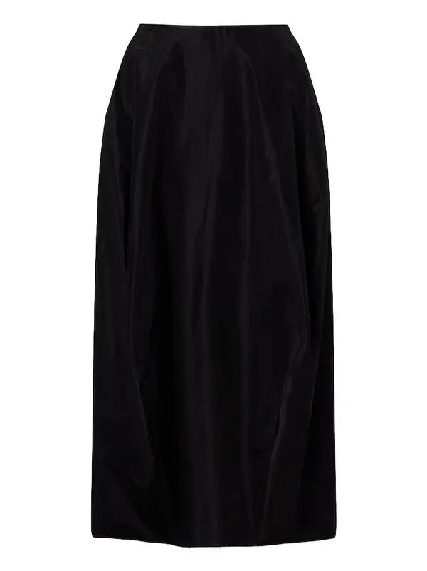 THE ROW Galyra Cotton And Silk Satin Midi Skirt - Black