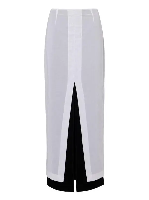 THE ROW Iphora Layered Cotton Maxi Skirt - White