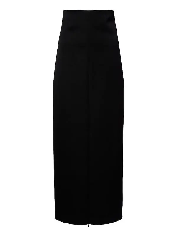 THE ROW Iphora Wool Maxi Skirt - Black