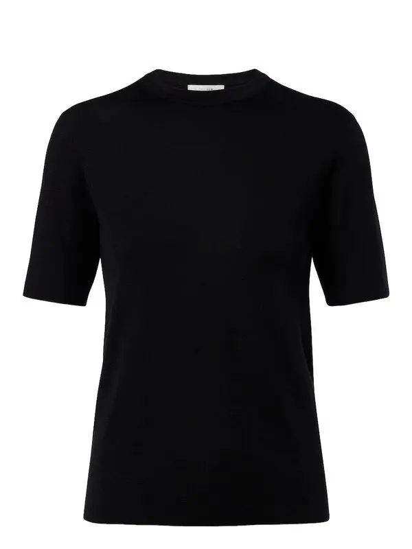 THE ROW Ozzi Silk-blend T-shirt - Black