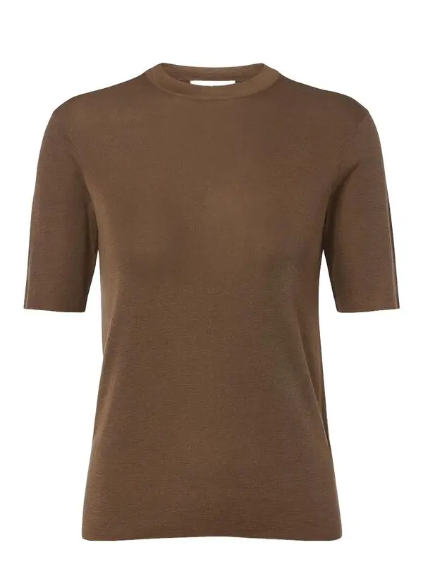 THE ROW Ozzi Silk-blend T-shirt - Brown