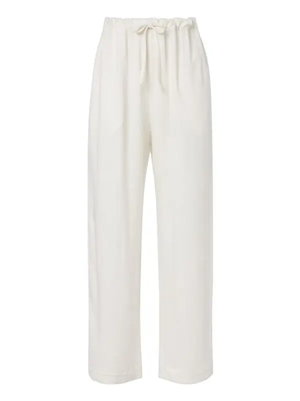 THE ROW Faz Wide-leg Linen-blend Pants - White