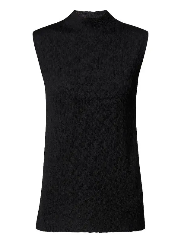 THE ROW Oakson Knitted Silk Top - Black