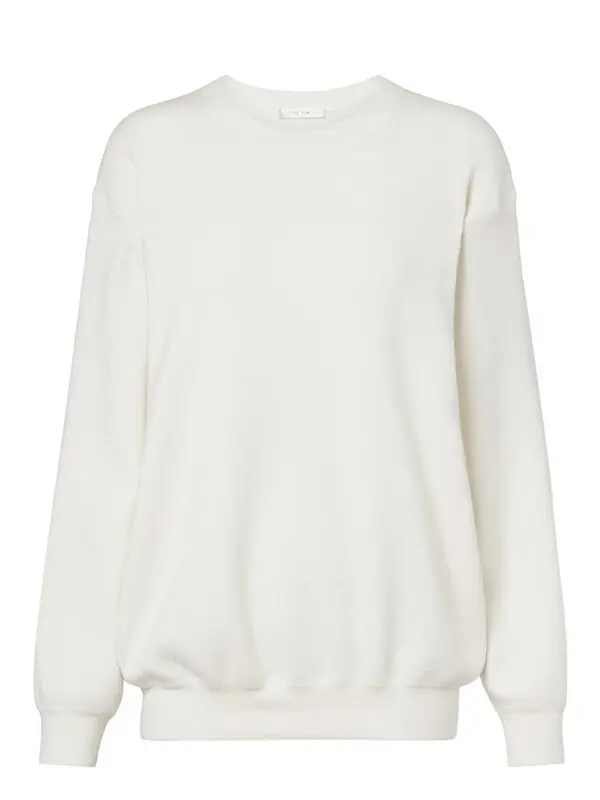 THE ROW Cotton And Silk Crewneck Sweater - White