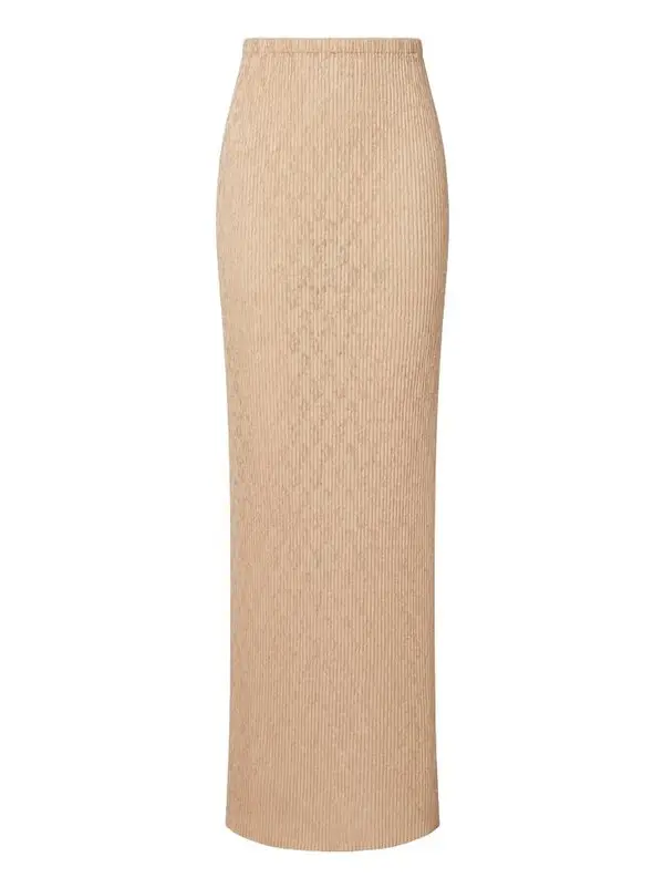 THE ROW Bandi Ribbed-knit Maxi Skirt - Beige