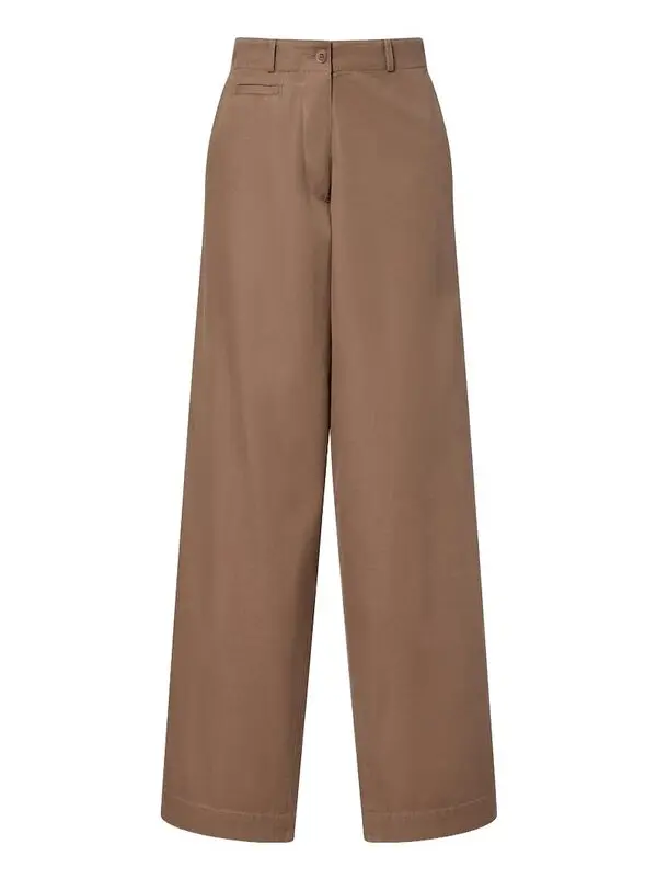 THE ROW Fadry Cotton-blend Gabardine Wide-leg Pants - Brown