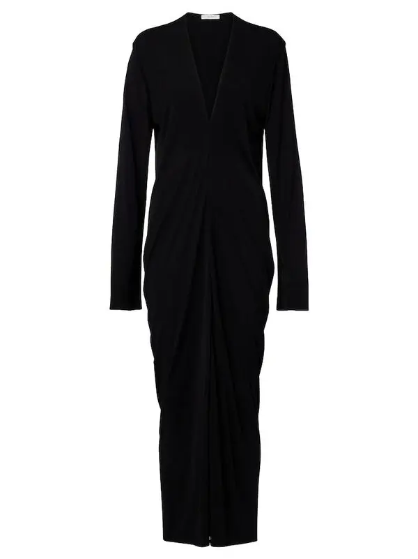 THE ROW Cassin Draped Maxi Dress - Black