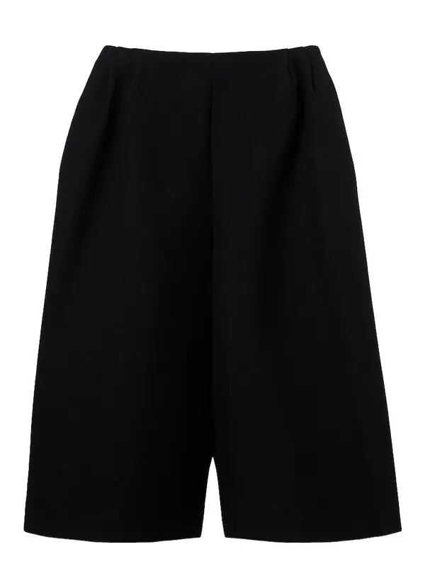 THE ROW Fauna Virgin Wool Bermuda Shorts - Black