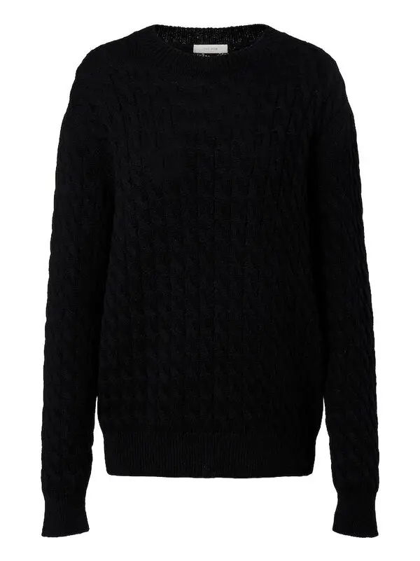 THE ROW Orus Cable-knit Sweater - Black