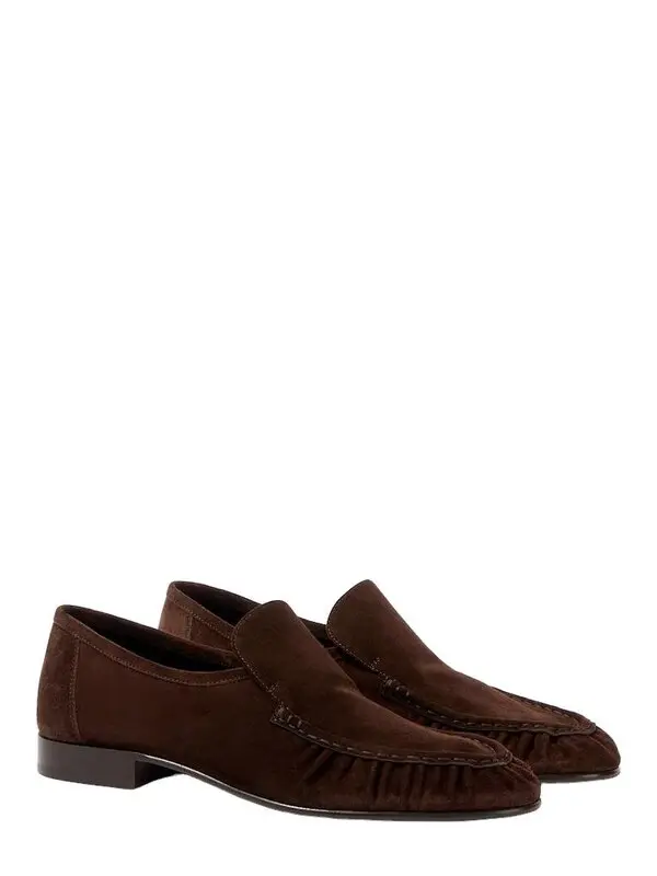 THE ROW Soft Two Suede Loafers - Brown