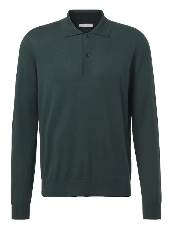 THE ROW Selio Cashmere Polo Sweater - Green