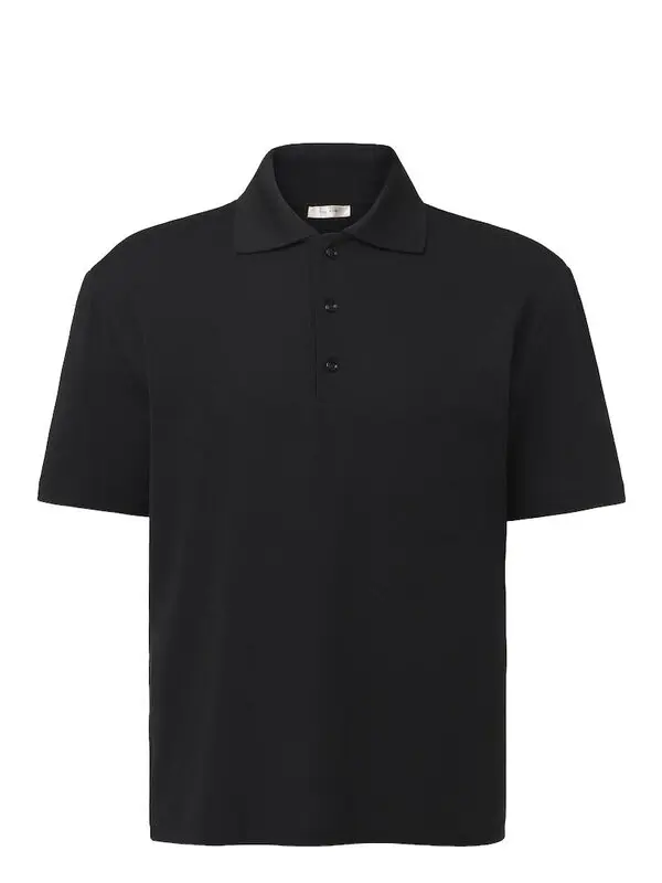 THE ROW Mistral Wool And Silk Polo Shirt - Black