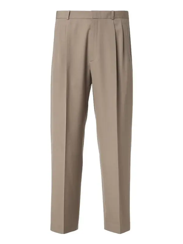 THE ROW Wool Straight Leg Trousers - Grey