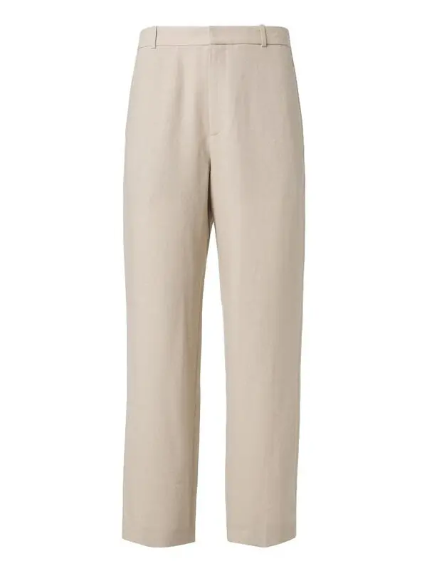 THE ROW Toril Linen-blend Wide-leg Pants - Beige