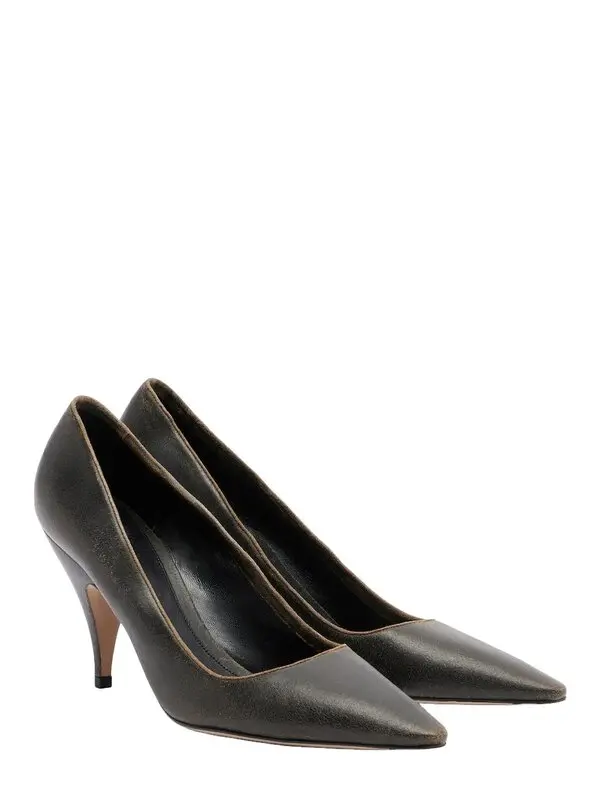 THE ROW Liisa Leather Pumps - Brown
