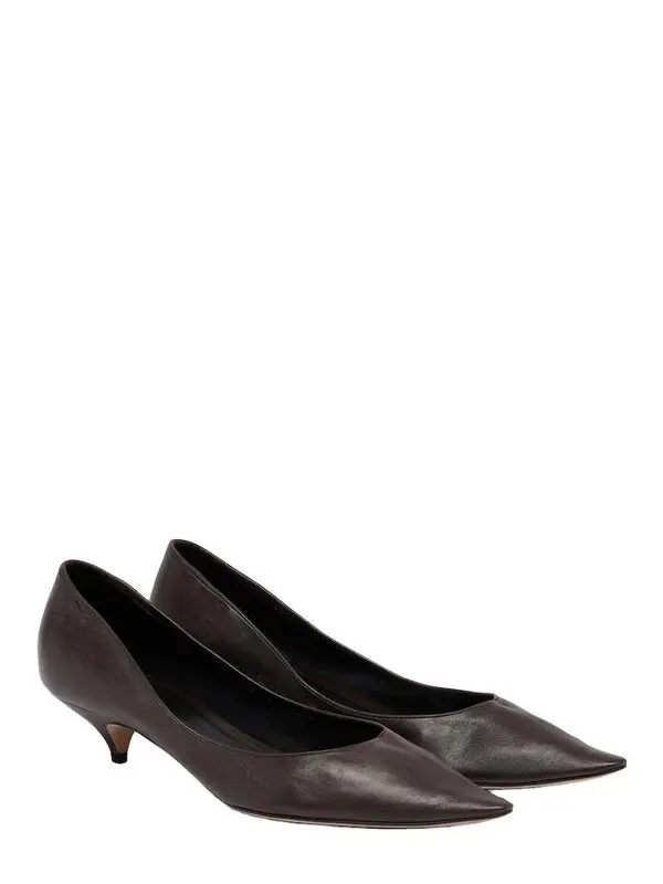 THE ROW Liisa Three Leather Pumps - Brown