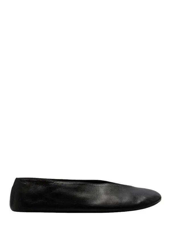 THE ROW Fay Leather Ballet Flats - Black