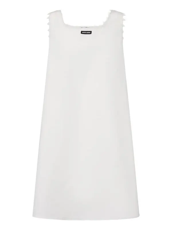 Miu Miu Embroidered Cotton And Linen Minidress - White
